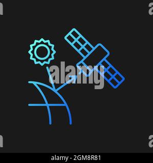 Remote sensing satellite gradient linear vector icon Stock Vector Image ...