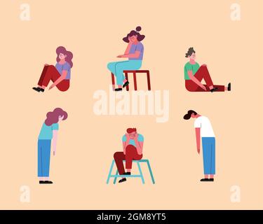 set women depressed sad desperate Stock Vector Image & Art - Alamy