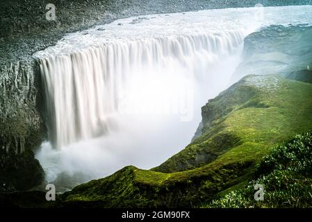 Godafoss Waterfall In The Rain, Waterfalls Of The Gods; Fossholl ...