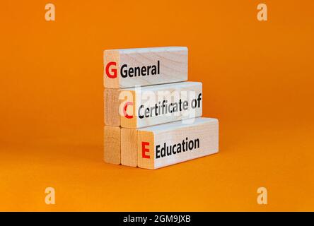 GCE, general certificate of education symbol. Words GCE, general ...