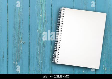 notebook or journal, blank, on rustic table setting Stock Photo - Alamy