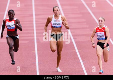 LAUSANNE, SWITZERLAND - AUGUST 26: Ina Huemer of Austria (L) and ...