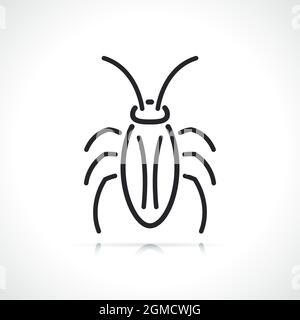 Cockroach linear icon. Insect. Thin line illustration. Contour symbol ...