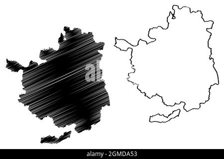 Bastar district (Chhattisgarh State, division, Republic of India) map ...