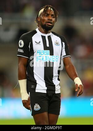 Allan Saint-Maximin of Newcastle United in action during the Premier ...