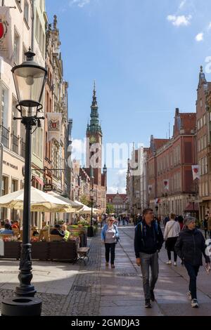 Danzig, Poland - 2 September, 2021: tourists enjoy a visit and ...