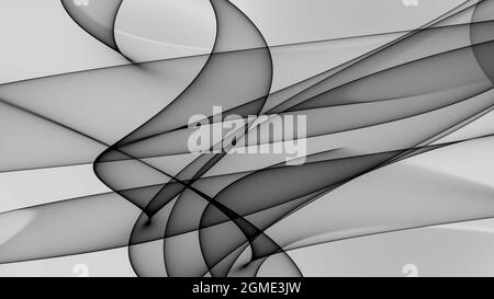 Background abstract 8K monochrome white gray silver black waves lines ...