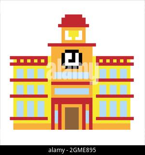 Pixel art cute school children character.back to school. Vector ...