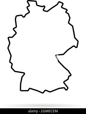 Germany map line, linear thin vector. Germany simple map and flag Stock ...