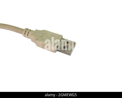 Old computer cables used to connect peripheral devices. Plugs and ...