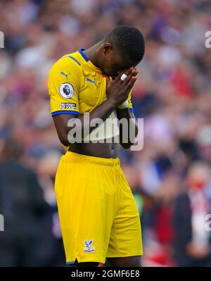 Crystal Palace's Marc Guehi appears dejected during the Premier League ...