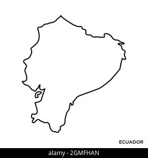 Ecuador vector map. Editable template with regions, cities, red pins ...