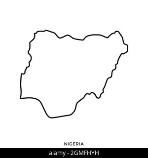 Nigeria vector map. Editable template with regions, cities, red pins ...