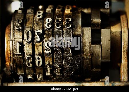 Vintage automatic sequential numbering stamp Stock Photo - Alamy
