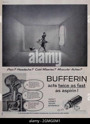 1950s USA Bufferin Magazine Advert Stock Photo - Alamy