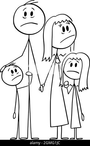 Drawing of a Mother with a Sad Son Stock Vector Image & Art - Alamy