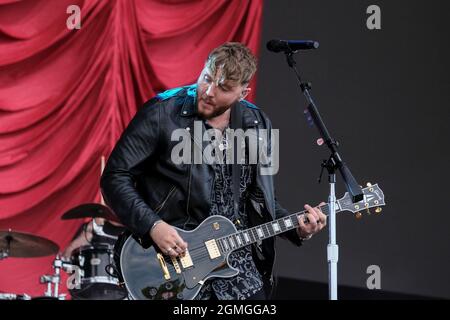 Sam Fender - actor, singer-songwriter and guitarist - arriving at BBC ...