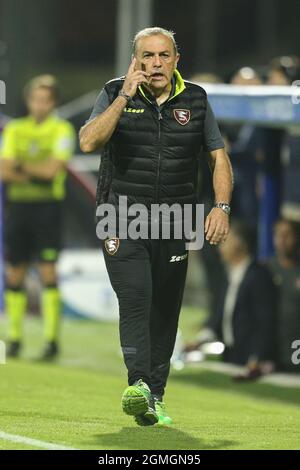 Salernitana's Italian coach Fabrizio Castori gesticulate during the ...