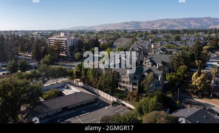 Afternoon aerial view of the city of Fremont, California, USA Stock ...