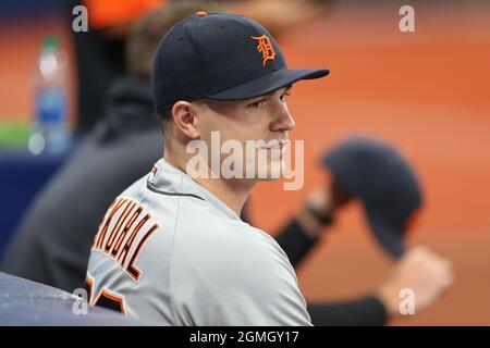 Detroit Tigers starting pitcher Tarik Skubal throws during the first ...