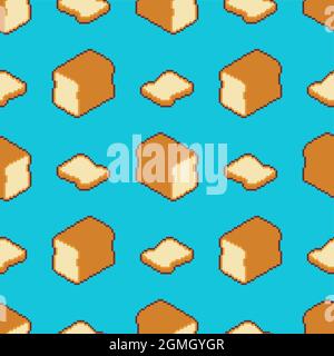 Sliced bread pixel art. Pixelated Food rooty. 8 bit vector illustration ...