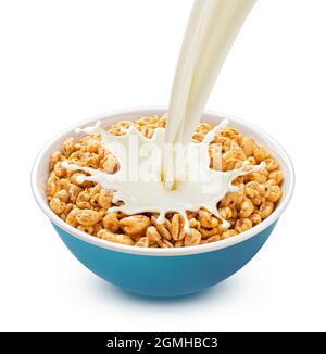 Puffed wheat isolated on white background, top view Stock Photo - Alamy