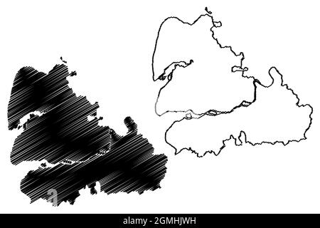Bharuch district (Gujarat State, Republic of India) map vector ...
