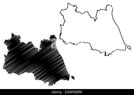 Bhadrak district (Odisha State, Republic of India) map vector ...