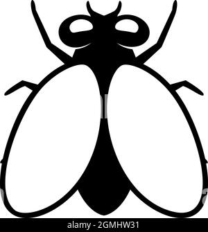 Housefly insect icon. Hand drawn sketch wildlife symbol in linear ...
