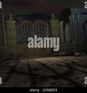 3d illustration of a fantasy crypt Stock Photo - Alamy