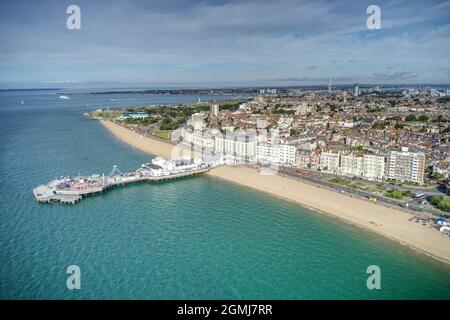 Aerial photo of Southsea Seafront with the elegant Pier and Victorian ...