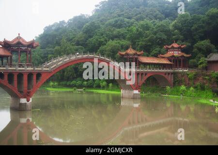 Leshan, Sichuan, Haoshang bridge Stock Photo - Alamy