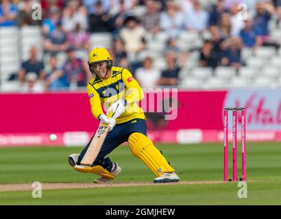 Toby Albert in batting action for Hampshire during Essex Eagles vs ...