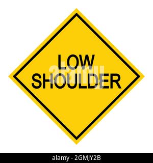 Low shoulder Road danger car icon, traffic street caution sign ...