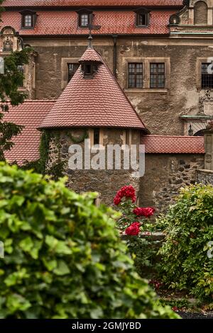 Very old defence tower, Medieval style building Stock Photo - Alamy