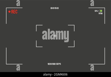 Camera view viewing images on transparent background. Visual screen ...