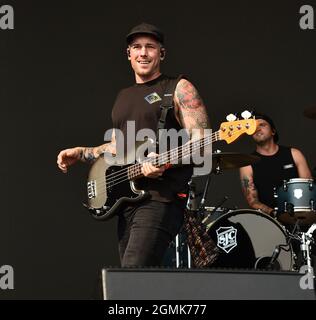 Zack Merrick All Time Low performs on stage as opening support for ...