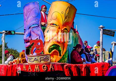 The Mobile Area Mardi Gras Association (MAMGA) exhibit features trains ...