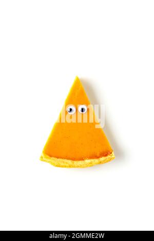 Halloween background with cake in a form of pumpkin decorated with ...