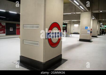 Nine Elms, London, England. 20th September 2021. Updated tube map in ...
