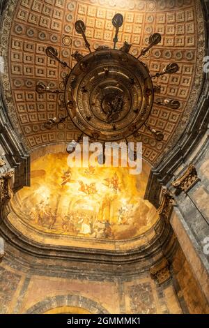 Religious elements inside the Cathedral, Costa Brava of Catalonia in ...