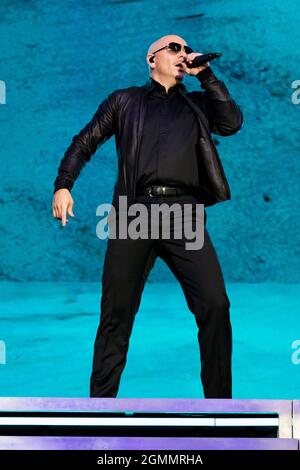 Pitbull Performs during the I Feel Good Tour at Ameris Bank ...