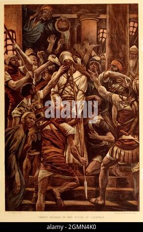 *Jesus Mocked by the Soldiers* is a historical painting depicting the ...