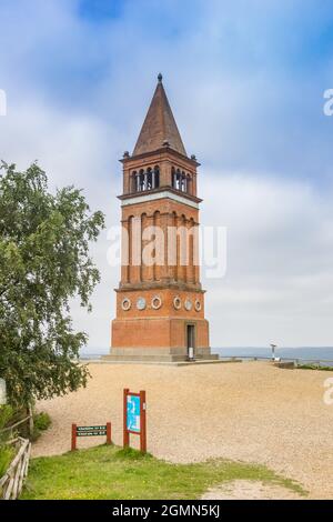 Red brick tower on the Himmelbjerget mountain, Denmark Stock Photo - Alamy