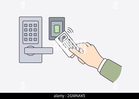 Key card. Electronic modern system for opening, closing, lock and ...