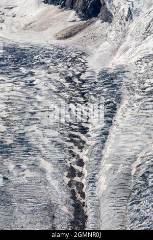 Icefall and terminal moraine at the Gorner Glacier seen from the ...