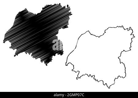 Bikaner district (Rajasthan State, Republic of India) map vector ...