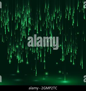 Stream of binary code. Green color code streams glowing on screen. Falling random numbers. Data ...