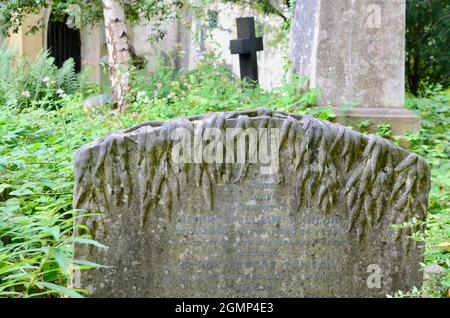 lucian freud grave highgate cemetery west N6 north london england UK ...