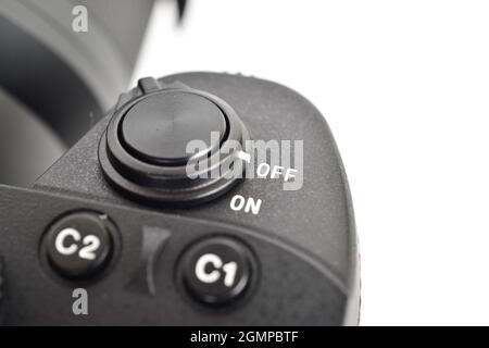 Closeup of On Off Button and Shutter button on Camera Stock Photo - Alamy